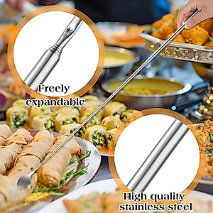 GEEHUA Extendable Fork Spoon, Telescopic Fork and Spoon Set Stainless Steel Long Fork Retractable Dining Spoons Expandable Extension Fork Spoon for BBQ Fruit Dessert Extender to 25.2"