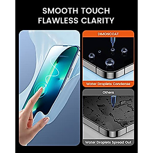 DIMONCOAT 4-PACK Screen Protector Compatible iPhone 13/iPhone 13 Pro/iPhone 14 6.1''[Auto Alignment Kit] [10X Military Protection] iPhone 13/13 Pro/14 Diamonds Hard Tempered Glass Bubble Free