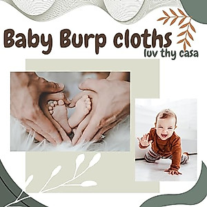 Luv Thy Casa Baby Burp Cloths Pack of 3 – 10 x 20 Inch Cotton Burp Cloths – Burping Cloths for Babies – Organic Bamboo and Cotton Burp Clothes – Burp Cloths Neutral