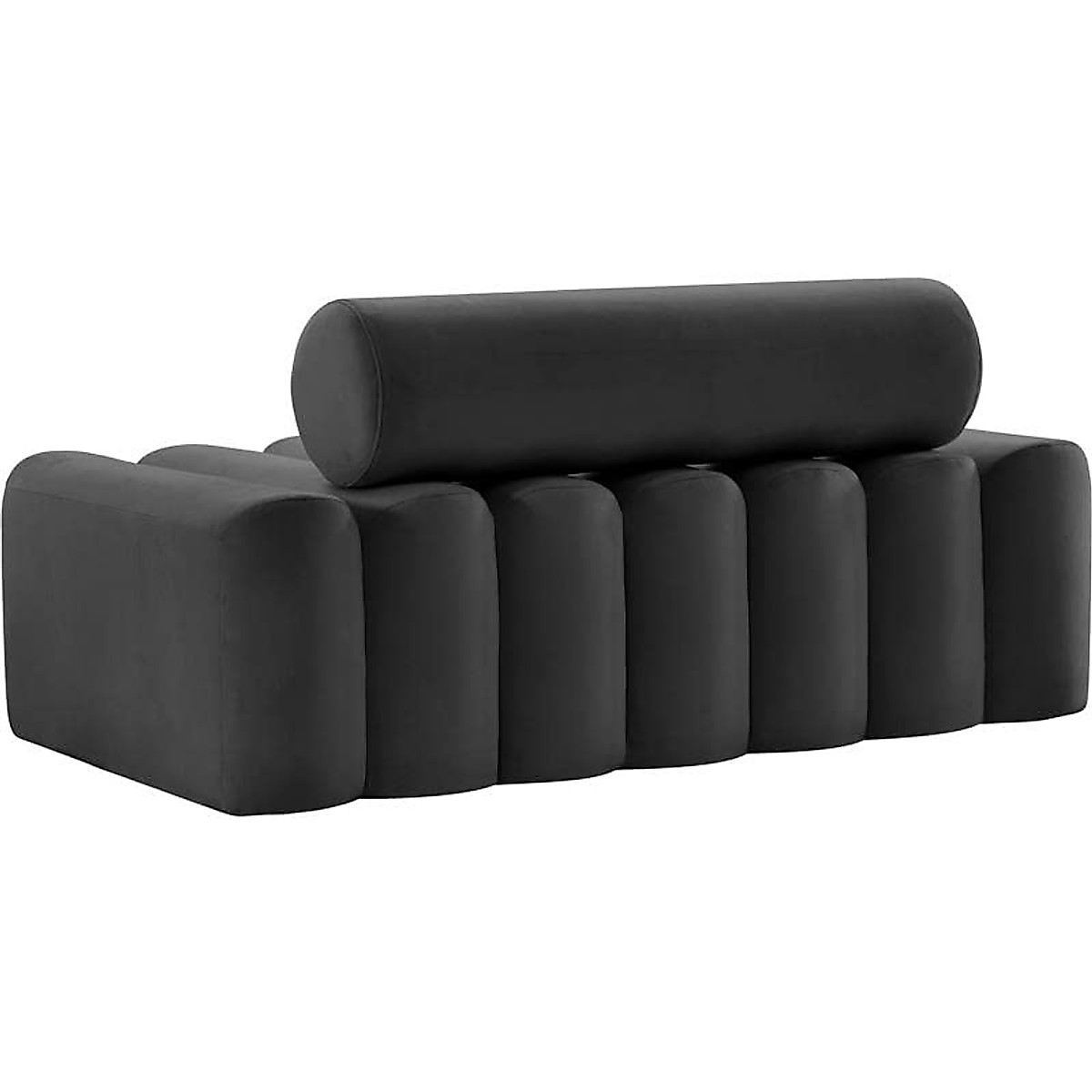 Meridian Furniture Melody Collection Velvet Upholstered Loveseat with Deep Channel Tufting, Grey