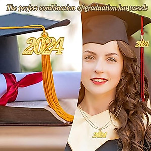 2024 Graduation Decorations, Graduation Tassels Charm 2024 Year Charm Gold, Graduation Cap Tassel Charm 2024 Graduation Hat Decoration Gold 2024 Year Charm for Graduation Tassels