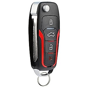 KeylessOption Keyless Entry Car Remote Uncut Ignition Fob Flip Key for Ford Lincoln Mercury