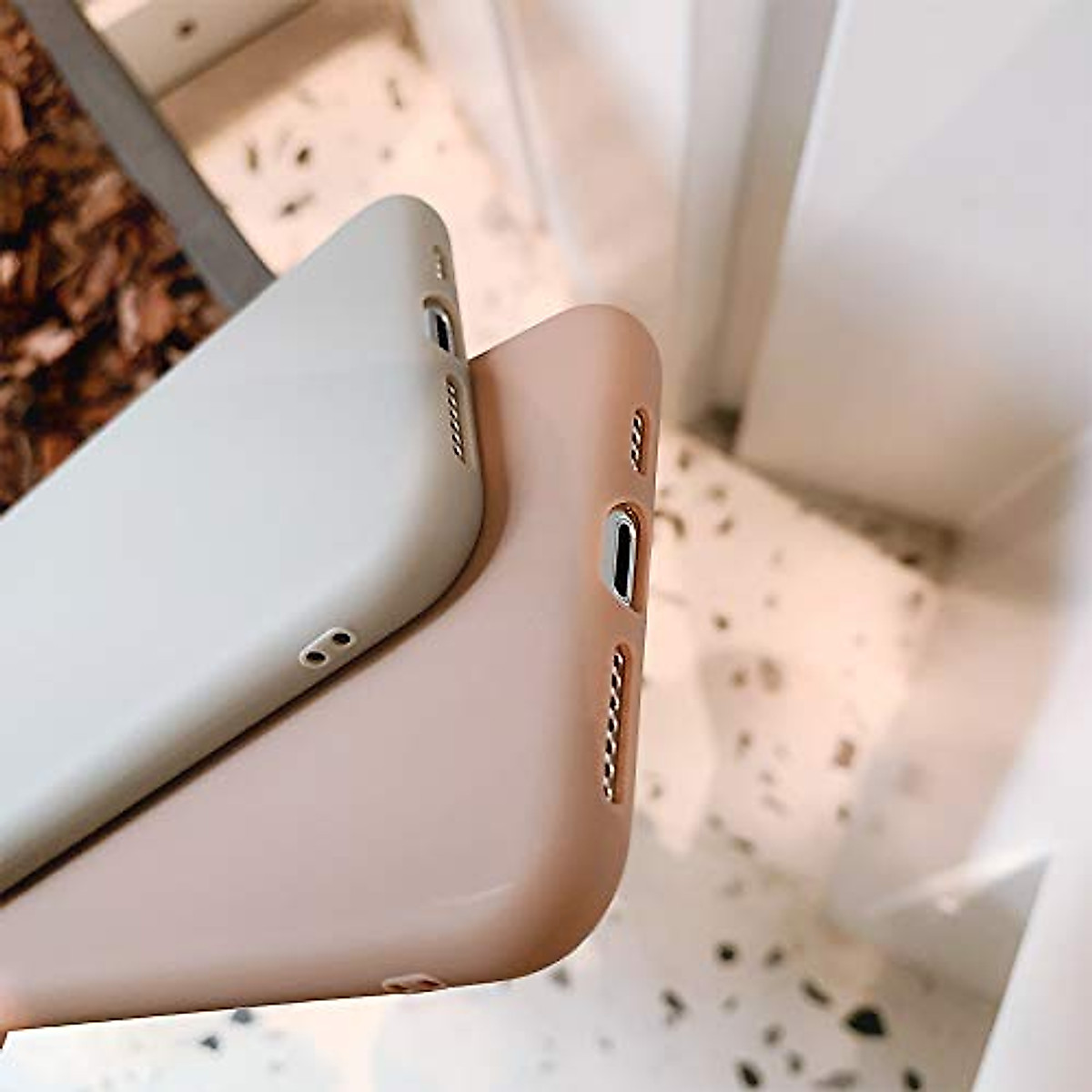 Ownest Compatible for iPhone 11 Pro Max Case for Soft Liquid Silicone Gold Heart Pattern Slim Protective Shockproof Case for Women Girls for iPhone 11 Pro Max-Brown