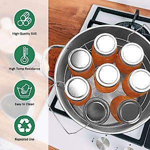 Fulgutonit Stainless Steel 21.5QT Water bath Canning Pot with Rack & Lid, Canning Supplies Starter Kit and 6 Pieces Canning Tools Set, Water bath Canner for Beginner
