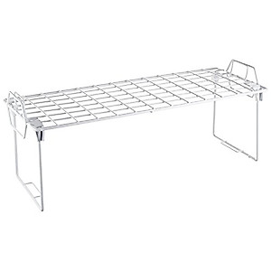 Whitmor Wire Grid Stacking Shelf Medium, 7"D x 18"W x 7"H, White