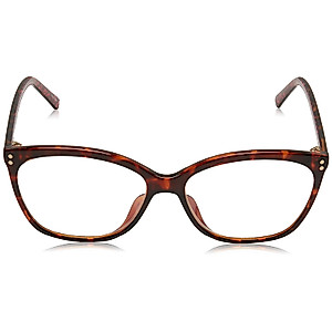 Kate Spade New York Women's Milena Blue Light Reading Glasses Cat Eye, Dark Havana/Demo Lens, 55mm, 15mm + 2