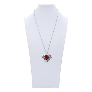 Controse Women's Silver-Toned Stainless Steel - Guarded Heart Necklace with Pendant 28"
