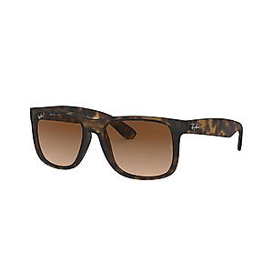 Ray-Ban Justin RB 4165 Sunglasses Rubber Light Havana/Brown Gradient 55mm