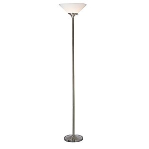 Normande Lighting JP3-1131A Torchiere Floor Lamp, 71", Brushed Steel