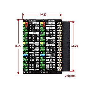 Coolwell Waveshare for Raspberry Pi 400 GPIO Header Adapter, Header Expansion, 2X 40PIN Header Module HAT