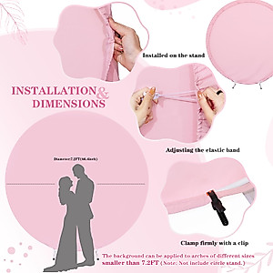 Round Backdrop Cover 7.2x7.2ft Pink Circle Photography Background for Wedding Girl Birthday Decorations