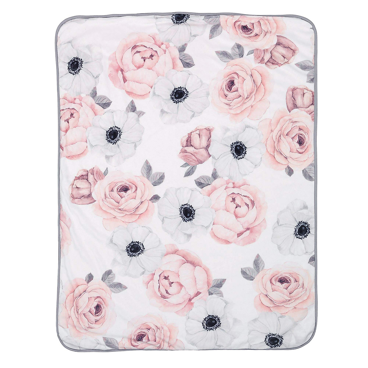 Lambs & Ivy Floral Garden Watercolor Floral Pink Ultra Soft Baby Blanket