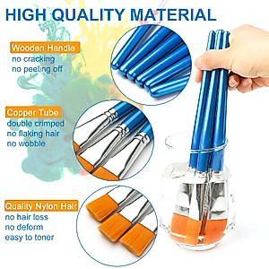 GACDR 1 inch Flat Paint Brushes for Acrylic Painting,12 Pieces Large Synthetic Paint Brushes Bulk with Wooden Handle for Acrylic , Watercolor, Oil , Crafts, Face Body Art