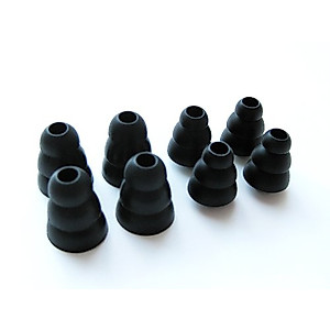 8pcs (M-SLB) Triple Flange Eartips Compatible with Westone W10 W20 W30 W40 W50 W60 UM PRO10 UM PRO20 UM PRO30 UM PRO50 UM1 UM2 UM2 RC UM3 UM3 RC UM3X UM3x RC 1 2 3 4 4R Adventure Alpha Beta Earphones