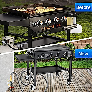 WADEO Natural Gas Orifices Nozzle Conversion Kit, DIY Burner Parts Brass Jet Nozzles for Propane to Natural Gas, Compatible with Blackstone 28" & 36" Griddles, Rangetop Combo, Tailgater