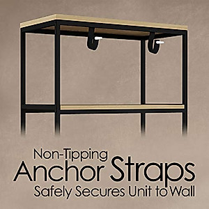 Lavish Home 5-Tier Bookshelf-Open Industrial Style Etagere, Black