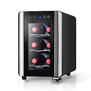 Jointco Thermoelectric Cooler 6 Bottle, Freestanding Wine Cooler, 48F-64F, For Red & White Wine…