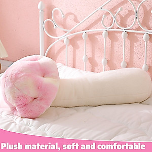 HunnmingRe 39.4'' Mushroom Body Pillow Long Plush Mushroom Shaped Pillow Cute Sleeping Hugging Pillow Stuffed Giant Mushroom Body Pillow for Christmas Birthday Gift Car Sofa Home Decoration