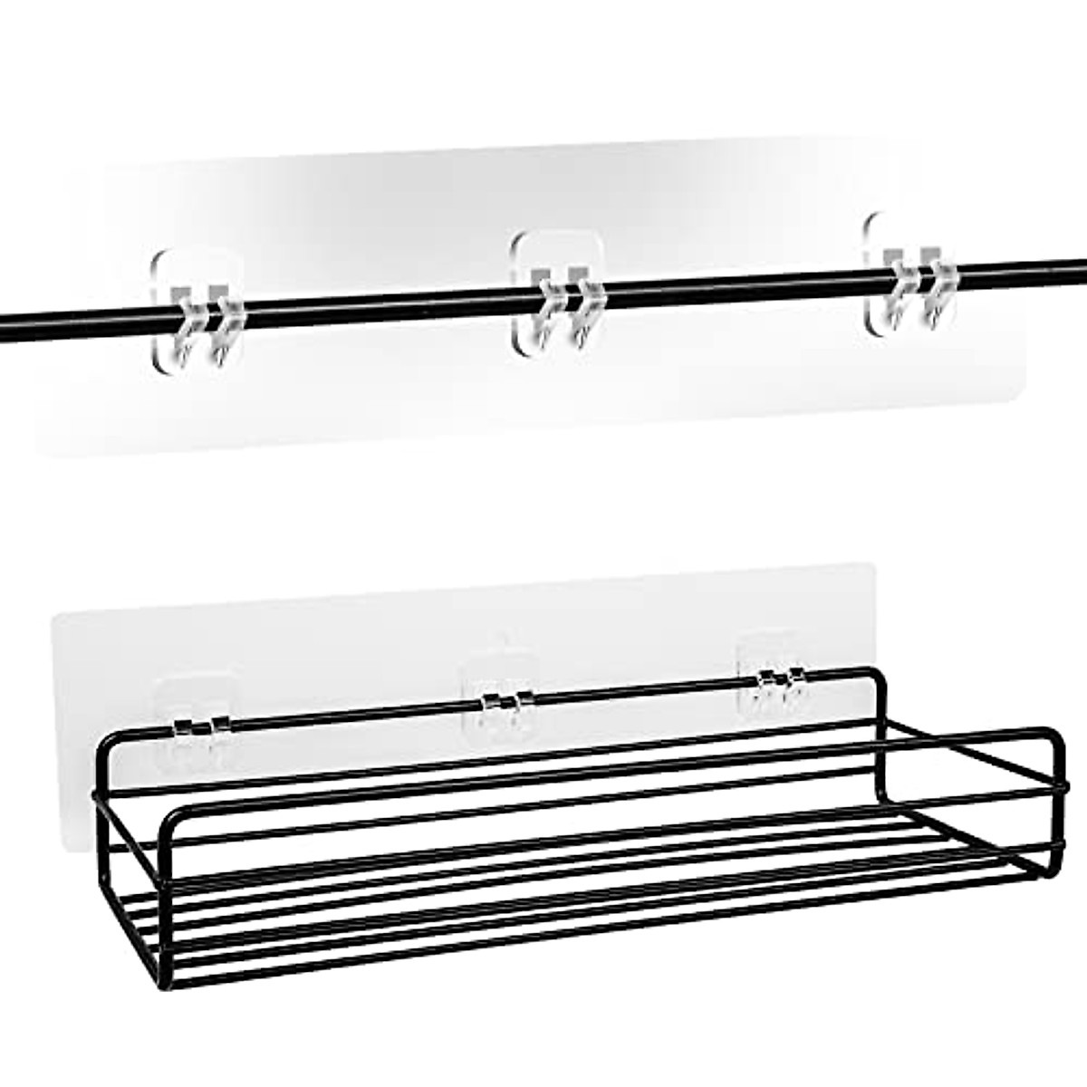 mioule Shower Caddy Adhesive Replacement，Shower Rack Stickers - Shower Shelf Adhesive - Bathroom Rack Sticker - 2 Pack Shower Caddy Adhesive for Replacement