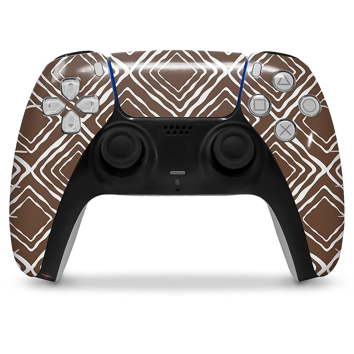 WraptorSkinz Skin Wrap compatible with Sony PS5 DualSense Controller Wavey Chocolate Brown (CONTROLLER NOT INCLUDED)