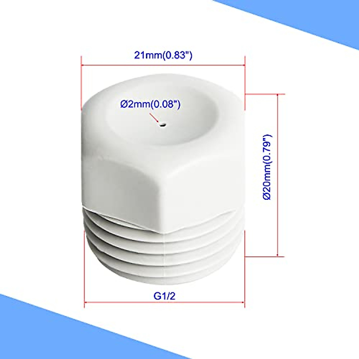 Aopin Garden Lawn Misting Nozzles PP 2mm / 0.079" Atomizing Mister Sprayer Nozzle Suitable For Outdoor Cooling, Garden Irrigation, Fountain, Crop Nutrient Injection, Greenhouse 4 Pcs