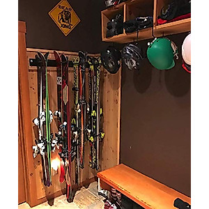 StoreYourBoard Ski Wall Storage Rack, Holds 8 Pairs, Steel Home and Garage Skis Mount