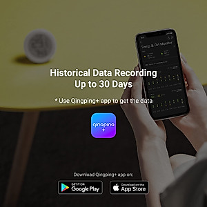 Qingping Digital Bluetooth Thermometer Hygrometer, Accurate Temperature Humidity Monitor, Indoor Smart Temperature Sensor and Humidity Gauge with E Ink Display, 30-Day Free Data Storage for Home