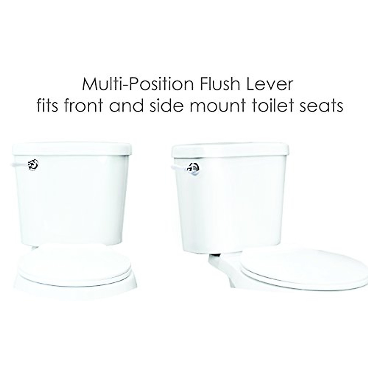 Toilet Handle Replacement Flush Lever - by LDR Global, Repair Replace Tank Flush Handles with Matching Bath Decor Parts, Universal Mount Fits Front Side and Angle Mounts