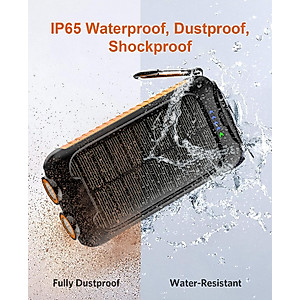 𝟮𝟬𝟮4 𝙐𝙥𝙜𝙧𝙖𝙙𝙚 Solar Power Bank, Solar Charger, 38800mAh Outdoor Portable Charger, External Battery Pack 5V/3.1A Fast Charger Type C Ports with LED Flashlights, Perfect for Travel Camping