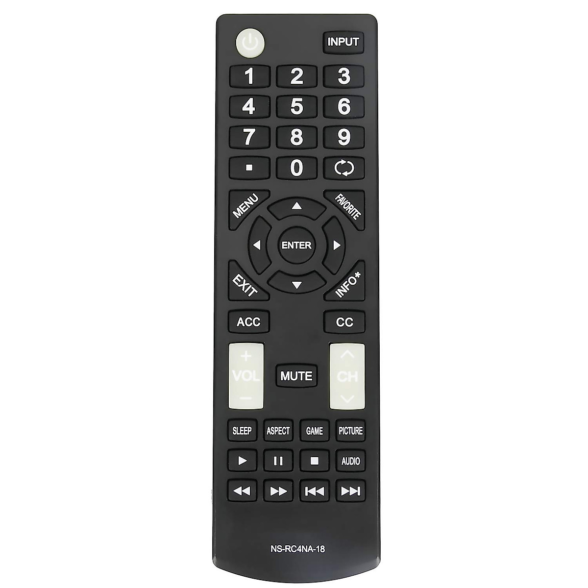 New NS-RC4NA-18 Replace Remote fit for Insignia LED HDTV NS-50D510NA17 NS-32D311NA17 NS-39D310NA17 NS-32D220NA18 NS-22D420NA18 NS-40D420NA18 NS-43D420NA18 NS-49D420NA18 NS-55D420NA18 NS-19D310NA19