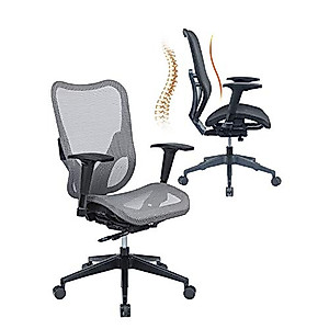 Mesh3 Home Office Mesh Chair Ergonomic Desk Chair with Back Support and Adjustable Armrests for Work from Home and Student Desk Chair with Wheels BIFMA Grey HY-104GR