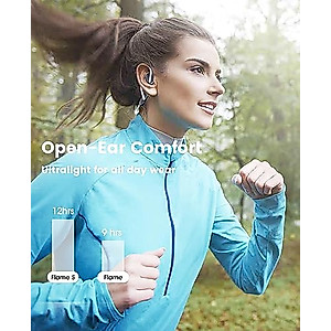 LENRUE Open Ear Bone Conduction Headphones, Bluetooth Wireless Headphones with Built-in Mic, Stereo Denoise, 10 Hours-Play, Waterproof Earphones for Running Cycling Workouts