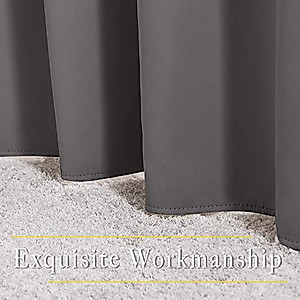 NICETOWN Gray Blackout Curtains for Bedroom 84 inches Long - Thermal Curtains & Drapes Grommet Noise Reducing Room Darkening Solid Window Panels for Living Room (2 Panels, W52 x L84, Grey)