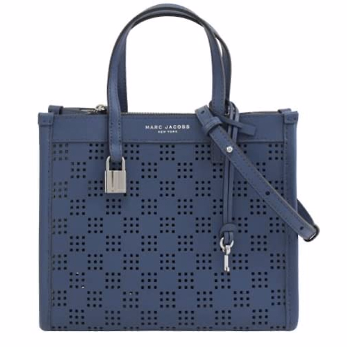 Marc Jacobs The Grind Mini Coated Leather Crossbody (Blue Sea)