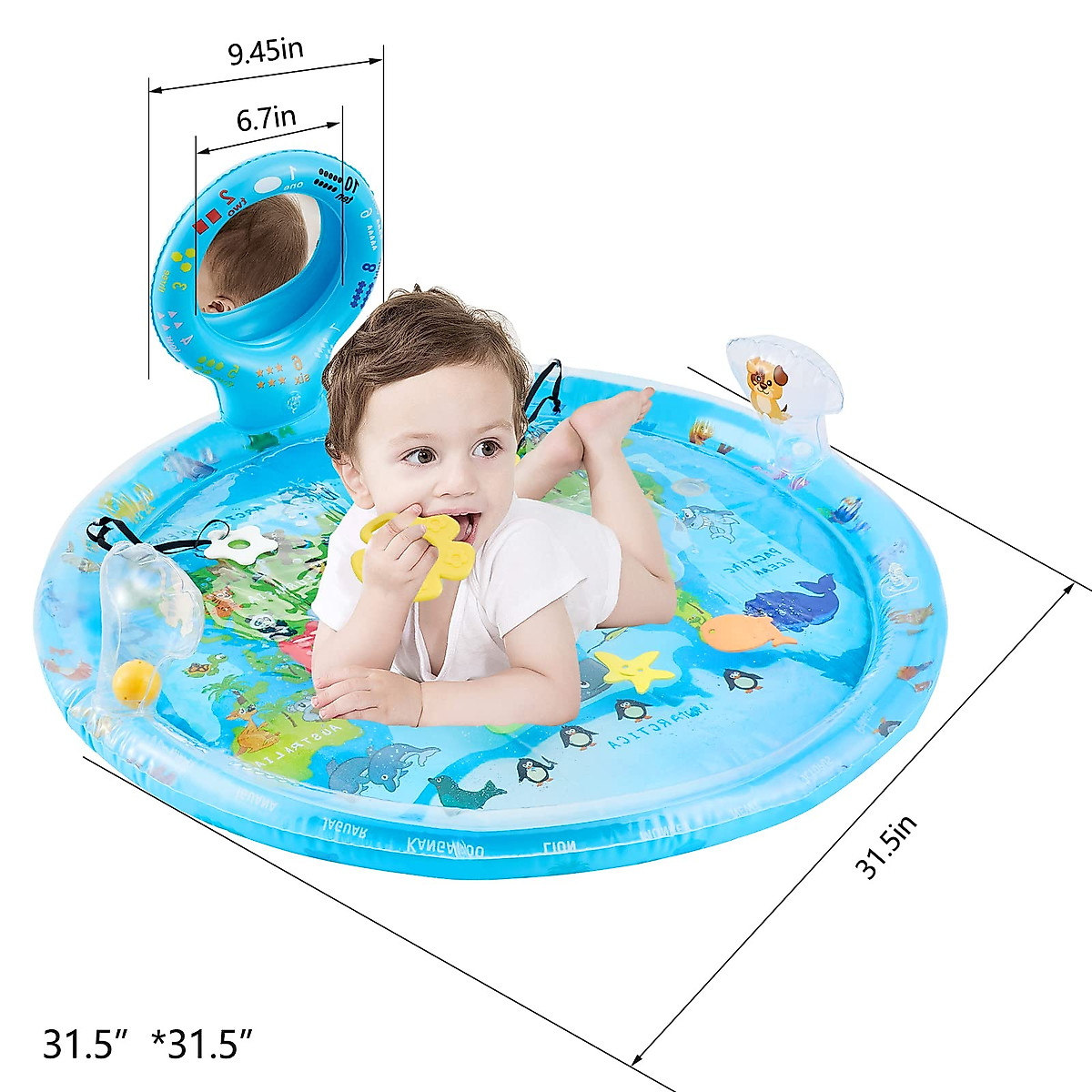 flashbluer Baby Mirror Tummy Time Toys High Contrast Black and White Baby Toys Newborn Brain Development Tummy Time Mirror Infant Toys Gift for 0 3 6 12 Month Boys and Girls