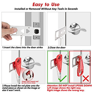 AceMining Portable Door Lock & 2 Pack Black Door Stop Alarm