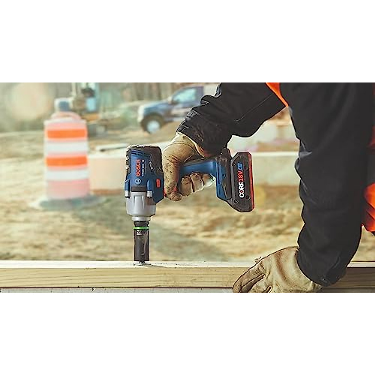 BOSCH GDS18V-330CN 18V Brushless Cordless Connected-Ready 1/2 In. Mid-Torque Impact Wrench with Friction Ring and Thru-Hole (Bare Tool)