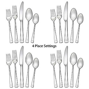 Mikasa 5100238 Lucia 20-Piece 18/10 Stainless Steel Flatware Set , Service for 4