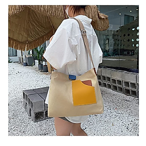 Aesthetic Hobo Bags for Women, Crossbody Canvas Shoulder Bag Totes Handbags for College, Shopping, Travel, Work (Khaki,One Size)