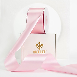MEEDEE Pink Satin Ribbon - 2 Inch Double Faced Satin Ribbon by 25 Yards for Gift Wrapping, DIY Crafts, Weddings, Flower Bouquets, Holiday Decorating