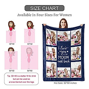 Mom Gifts Custom Blankets with Photos Birthday Mothers Day Blanket Gifts Personalized Flannel Throw Blanket Gifts for Mom from Daughters Son