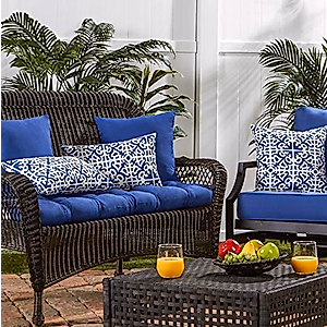Greendale Home Fashions 44-inch Outdoor Swing/Bench Cushion, 1 Count (Pack of 1), Blue