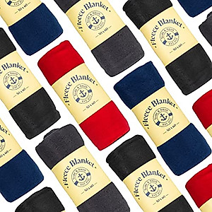 YACHT & SMITH Soft Fleece Blankets 50 X 60, Lightweight, Cozy Warm Throws Dark Colorful Blanket Sofa Travel Outdoor, Wholesale