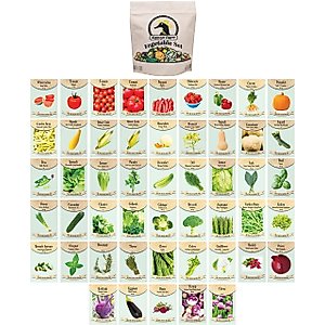 Black Duck Brand 50 Packs Assorted Heirloom Vegetable Seeds 20+ Varieties All Seeds are Heirloom, 100% Non-GMO