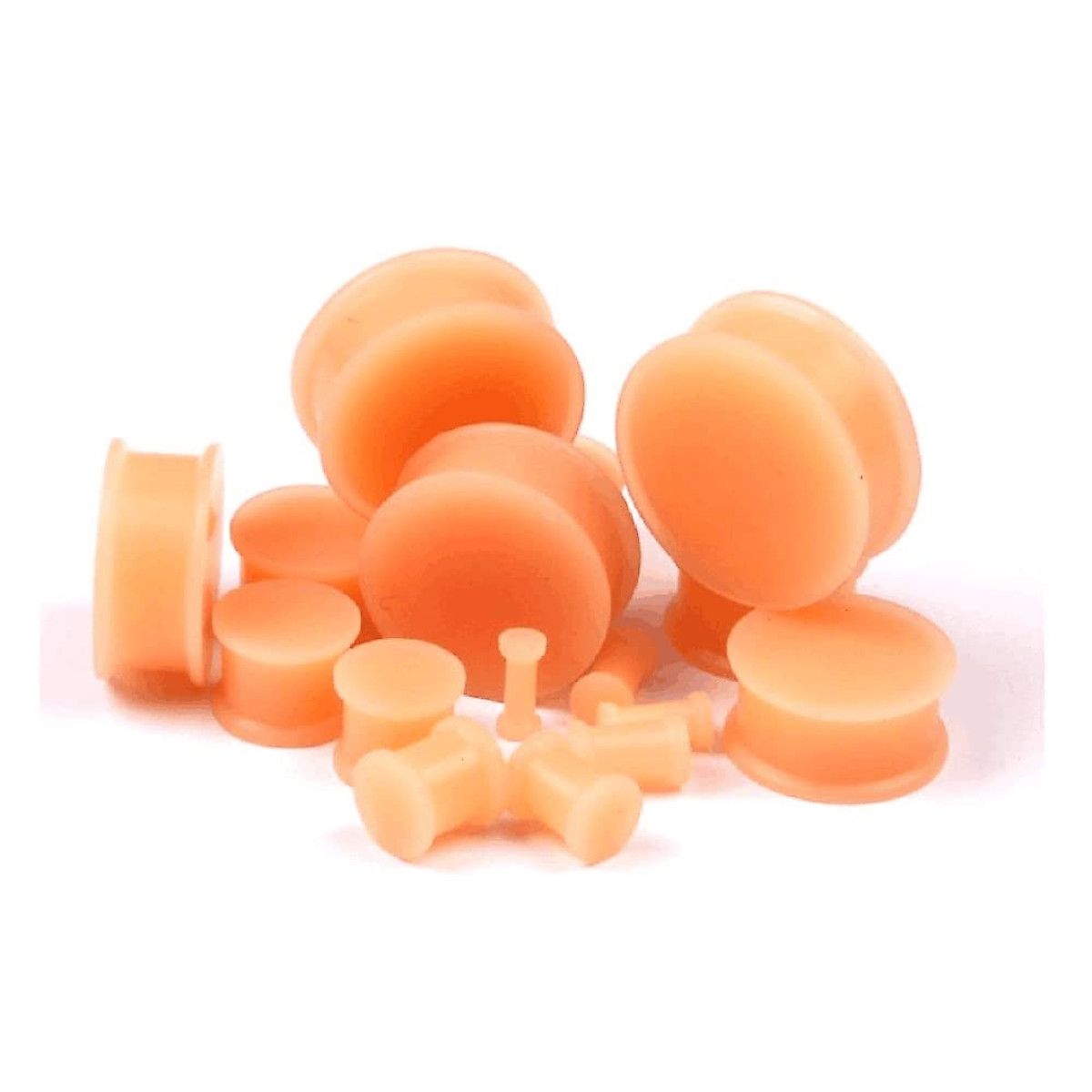 NewZenro Flesh Skin Colored Ear Gauges Silicone Double Plugs Hide Retainer Tunnels Expanders Stretcher Silicone Body Piercing Jewelry 2PCS (00g(10mm))