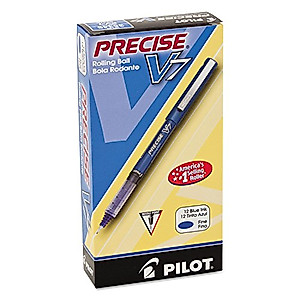 Precise® V7 Rolling Ball Pen, Fine Point, Blue Ink, Box Of 12 (35349)