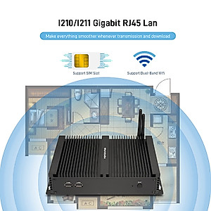 Weikibaba Mini Computers with Windows 10 Core i5 4200U,Mini Computer 16G RAM 512G SSD 1TB HDD,Micro Computer 2 NIC,HDMI,VGA,6 RS232 COM, WiFi