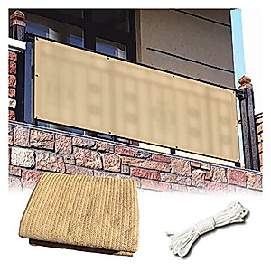 ALBN Balcony Privacy Screen Height 110/120/150cm Windproof Fence Shade Net Cover with Rope HDPE Used for Balcony Garden Patio (Color : Beige, Size : 110x200cm)