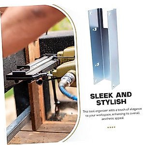 FELTECHELECTR Power Tool Organizer Drill Holder Wall Mount Tool Organizer Tool Rack Drill Organizer Wall Mount Tool Holders for Wall Cordless Drill Hanger Tools Stainless Steel Silver