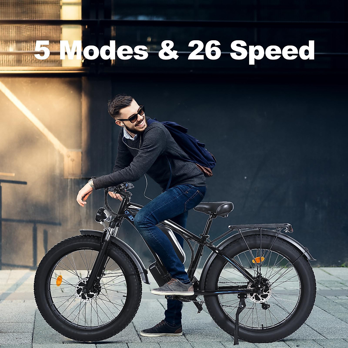 Electric Bike for Adults, LONG SENG 2000W Electric Bikes 26"*4.0''Fat Tire Electric Bicycle Dual Motor 30MPH Electric Mountain Bikes 48V/23Ah Battery Electric Bicycles Hydraulic Disc Brake Ebike Black